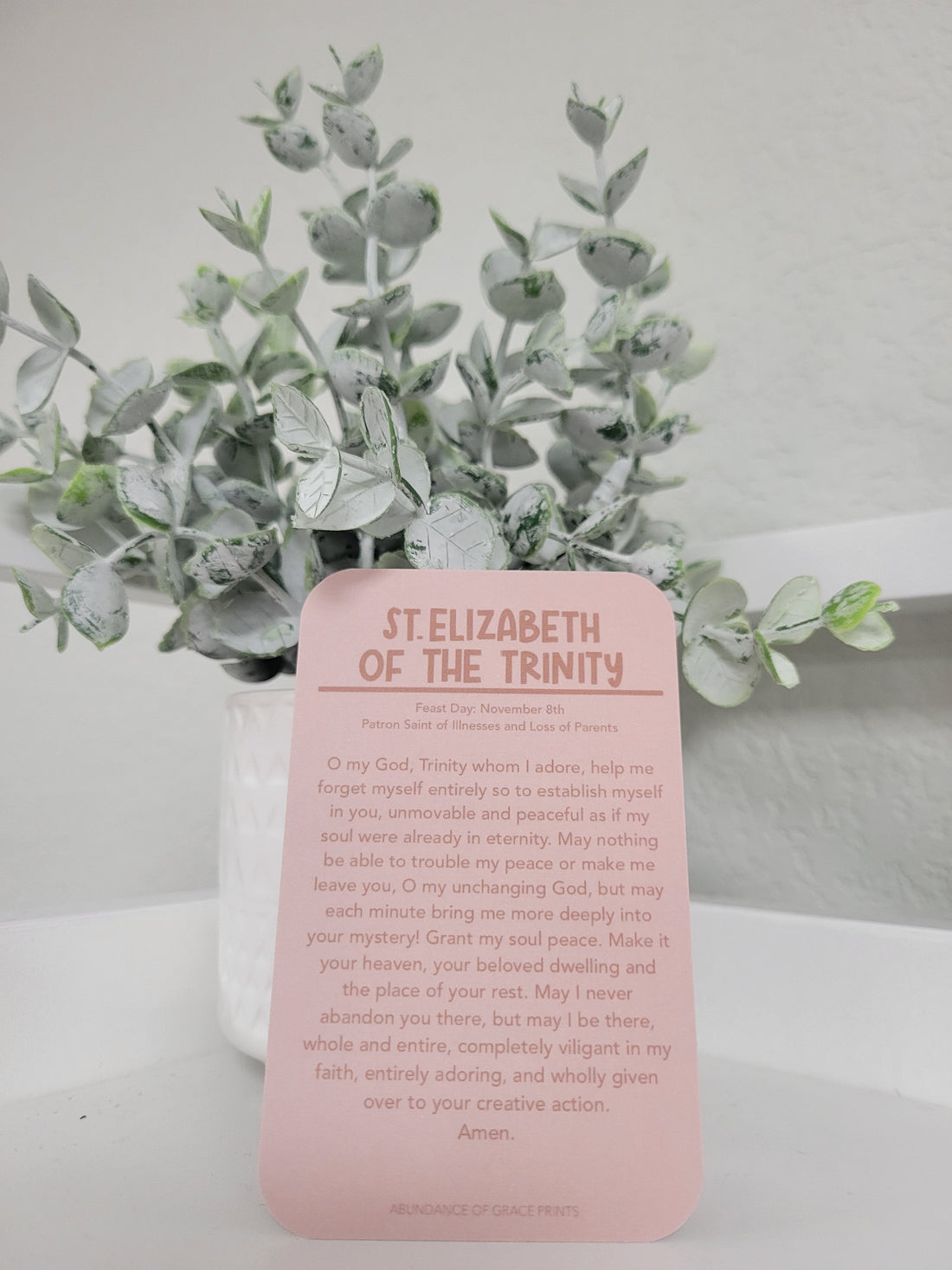 St. Elizabeth of the Trinity Prayer Card – Joyful Mysteries